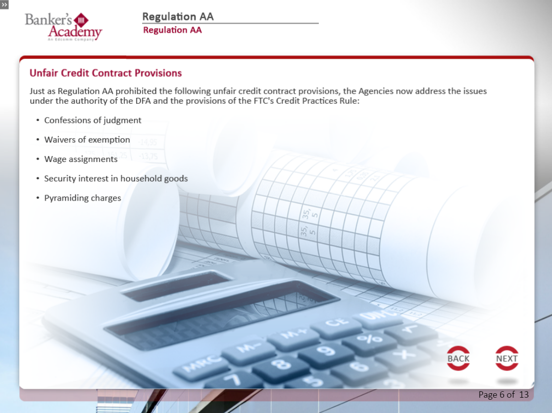 Regulation AA - UDAAP – eBSI Export Academy