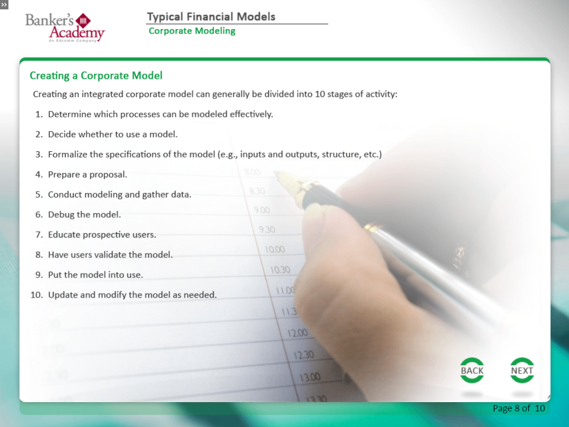 Typical Financial Models – eBSI Export Academy