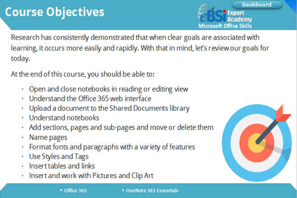 OneNote 365 Essentials – eBSI Export Academy