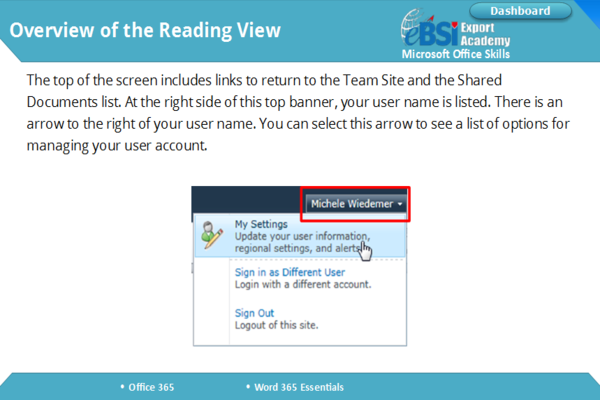 Word 365 Essentials – eBSI Export Academy