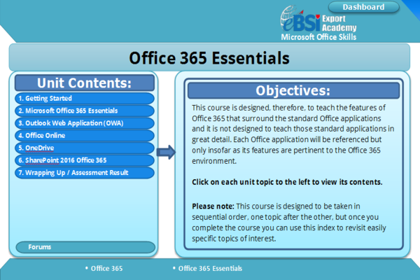 Office 365 Essentials – eBSI Export Academy