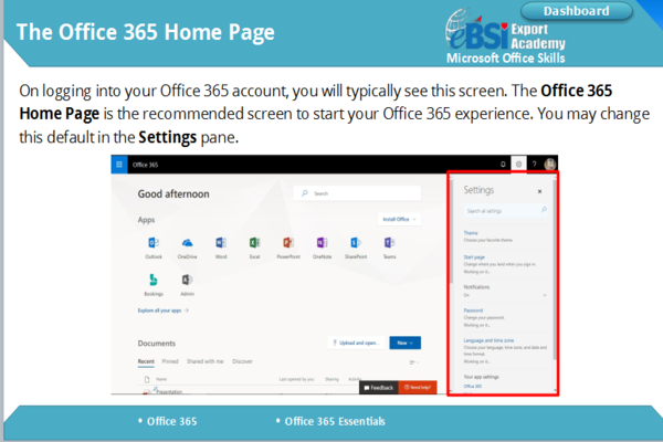 Office 365 Essentials – eBSI Export Academy