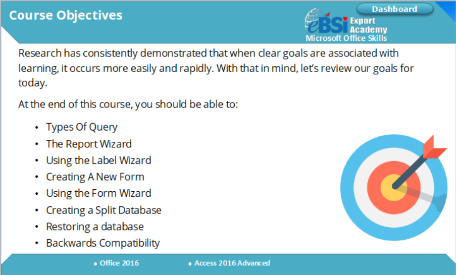 Access 2016 Advanced – eBSI Export Academy