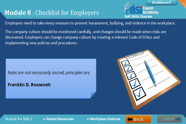 Workplace Violence – eBSI Export Academy
