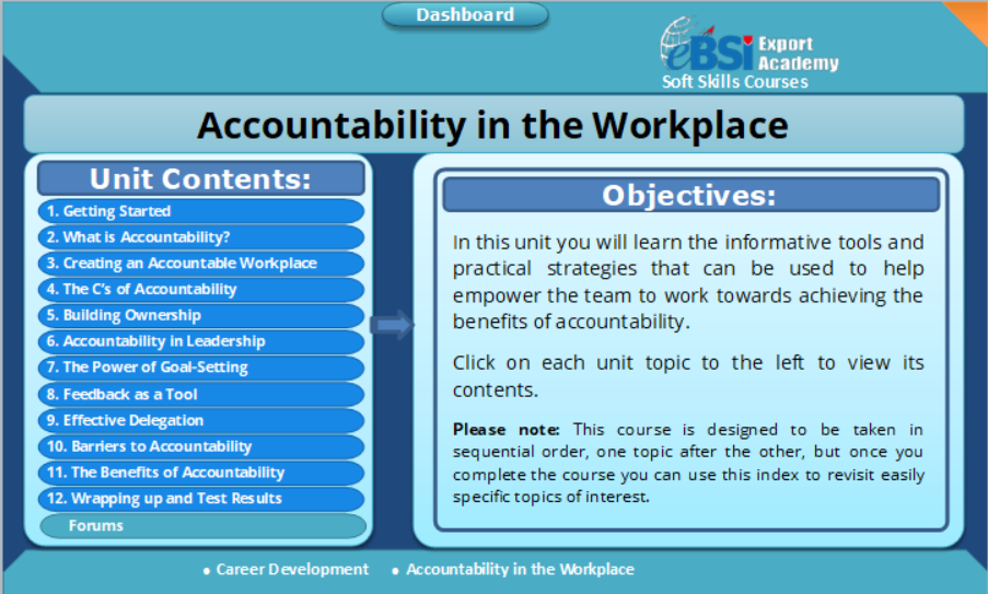 Accountability in the Workplace – eBSI Export Academy