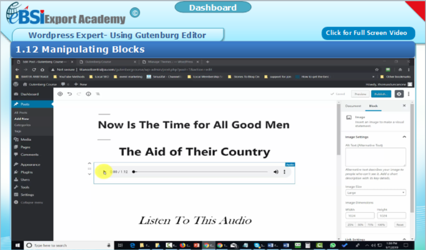 Wordpress Expert - Using the Gutenburg Editor – eBSI Export Academy