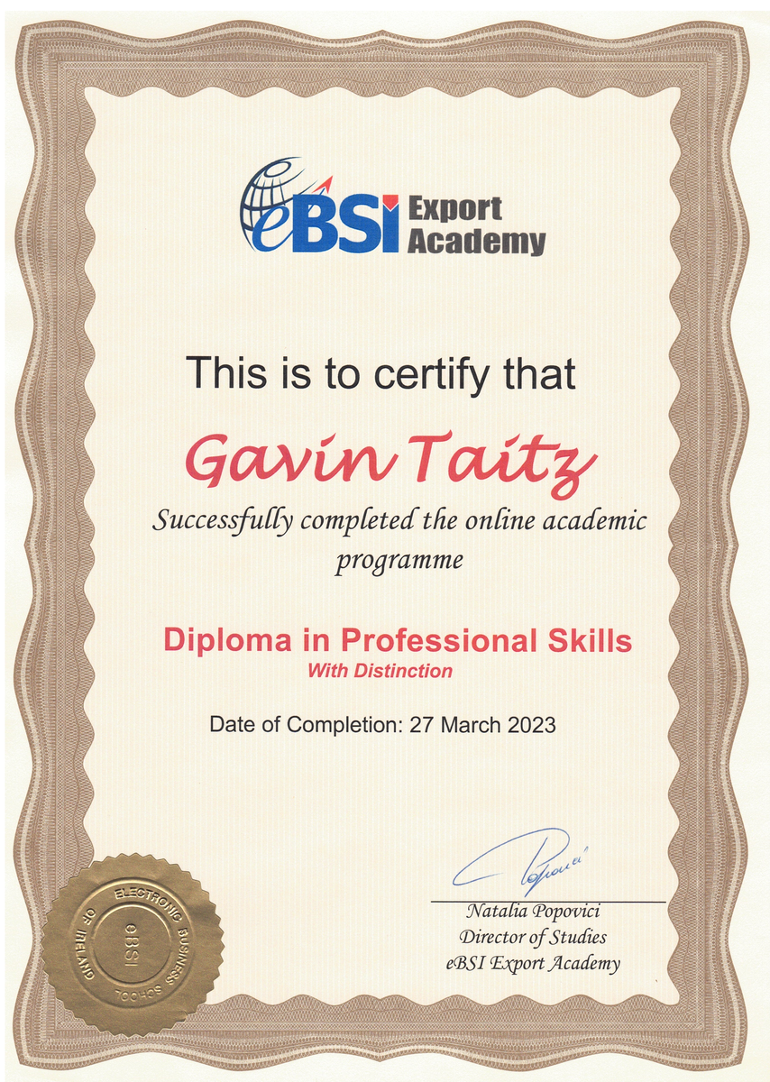 Diploma in Professional Skills – eBSI Export Academy