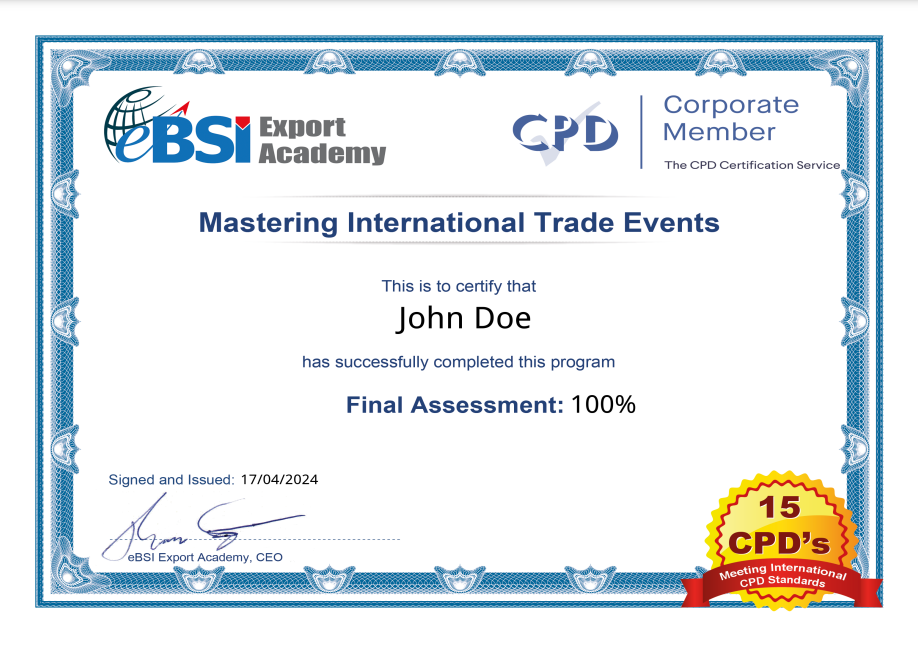 Mastering International Trade Events – eBSI Export Academy