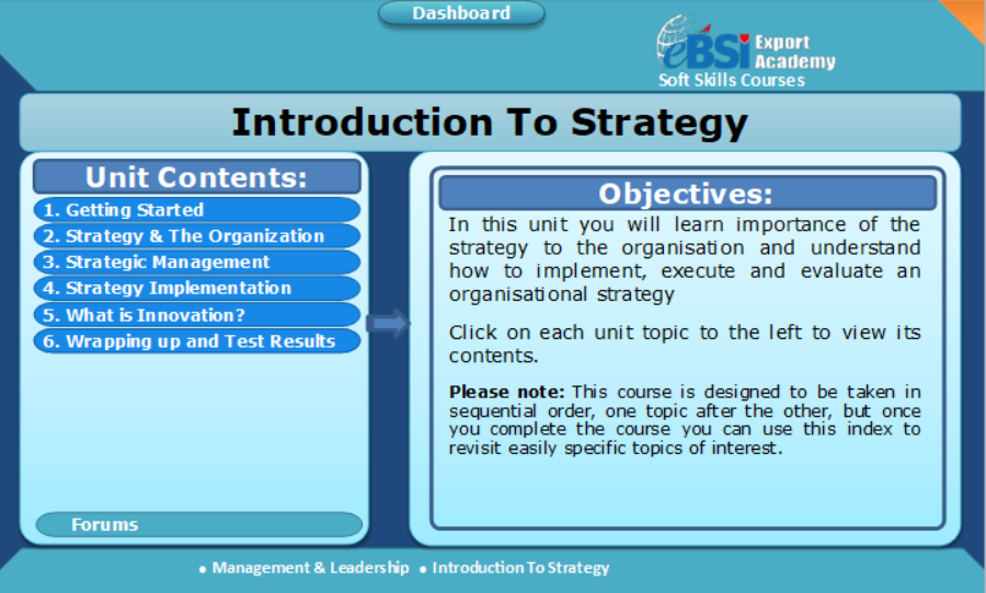 Introduction to Strategy – eBSI Export Academy
