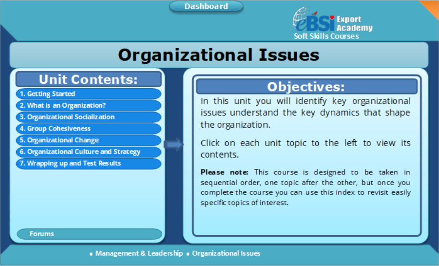 Organizational Issues – eBSI Export Academy