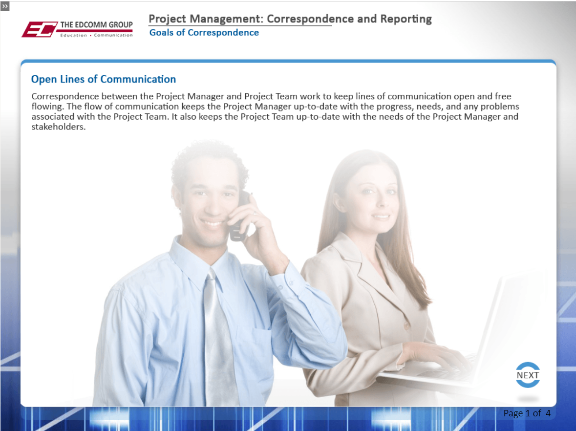 Project Management Correspondence & Reporting – eBSI Export Academy