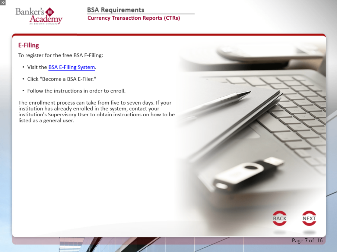 BSA Requirements for Trust and Investments – eBSI Export Academy