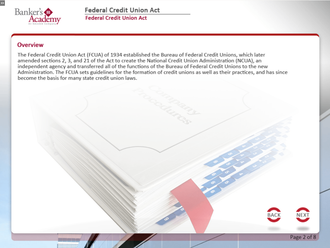Federal Credit Union Act – eBSI Export Academy