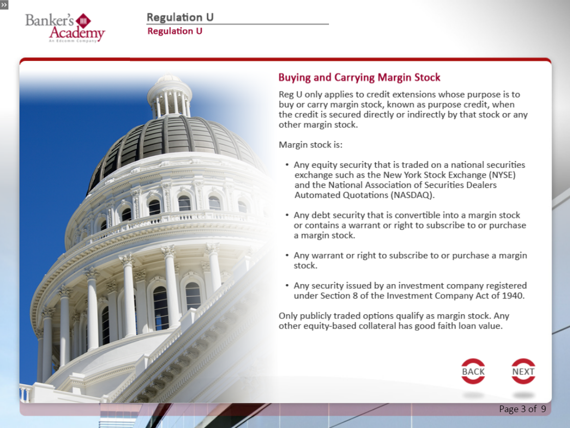 Regulation U: Margins, Credit Extended by Banks – eBSI Export Academy