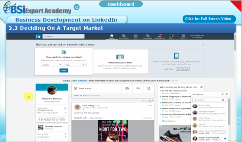 Business Development on LinkedIn – eBSI Export Academy