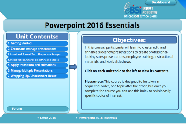 Powerpoint 2016 Essentials – eBSI Export Academy