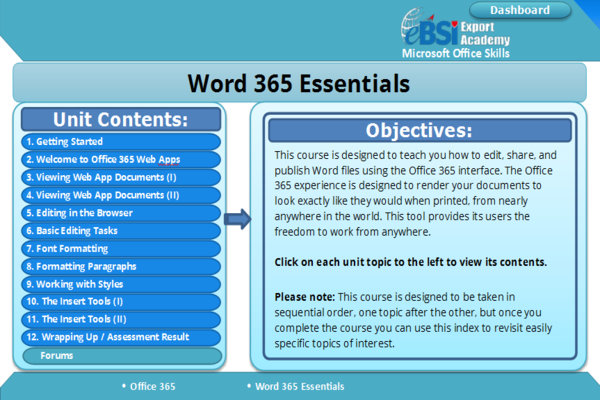 Word 365 Essentials – eBSI Export Academy