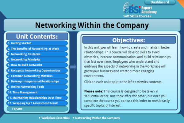 Networking Within the Company – eBSI Export Academy